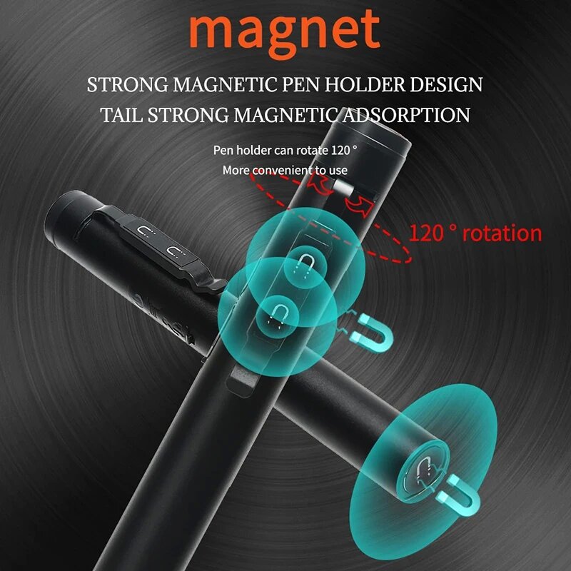 Portable LED Flashlight Side COB Built In USB C Rechargeable MINI Pen ...