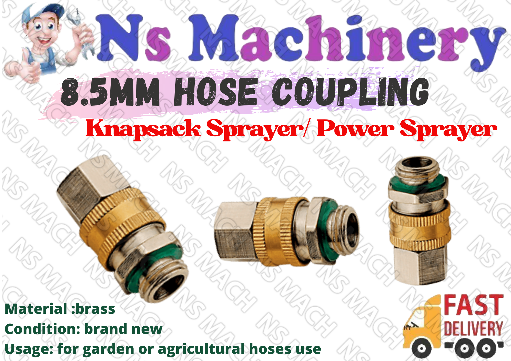 45 Power Sprayer / Pam Racun /Plunger Pump 8.5mm Hose Coupling / 1/4 ...