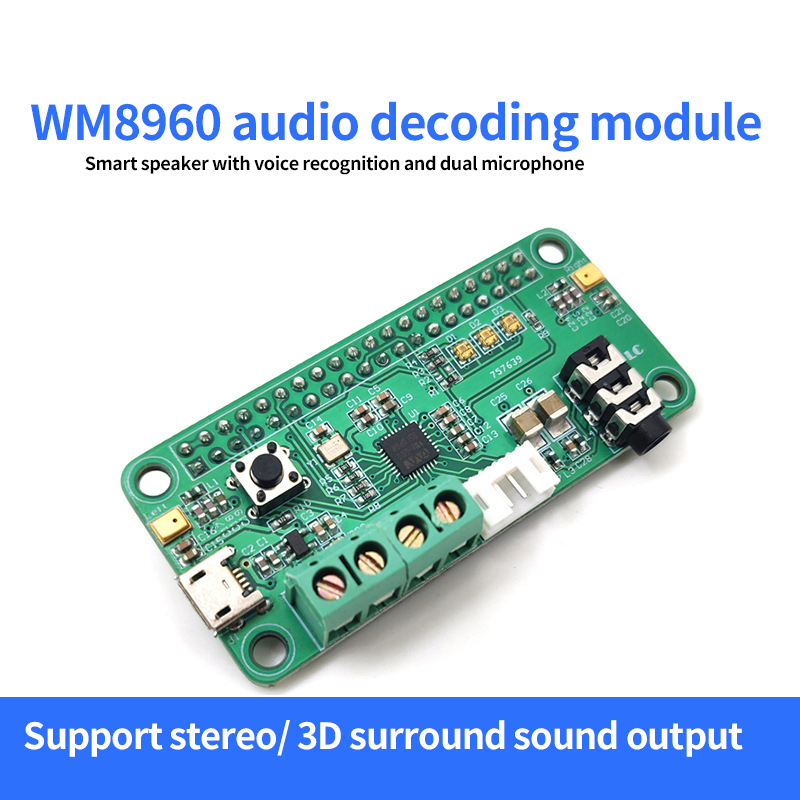 WM8960 Hi-Fi Sound Card HAT for Raspberry Pi Stereo CODEC Play/Record ...