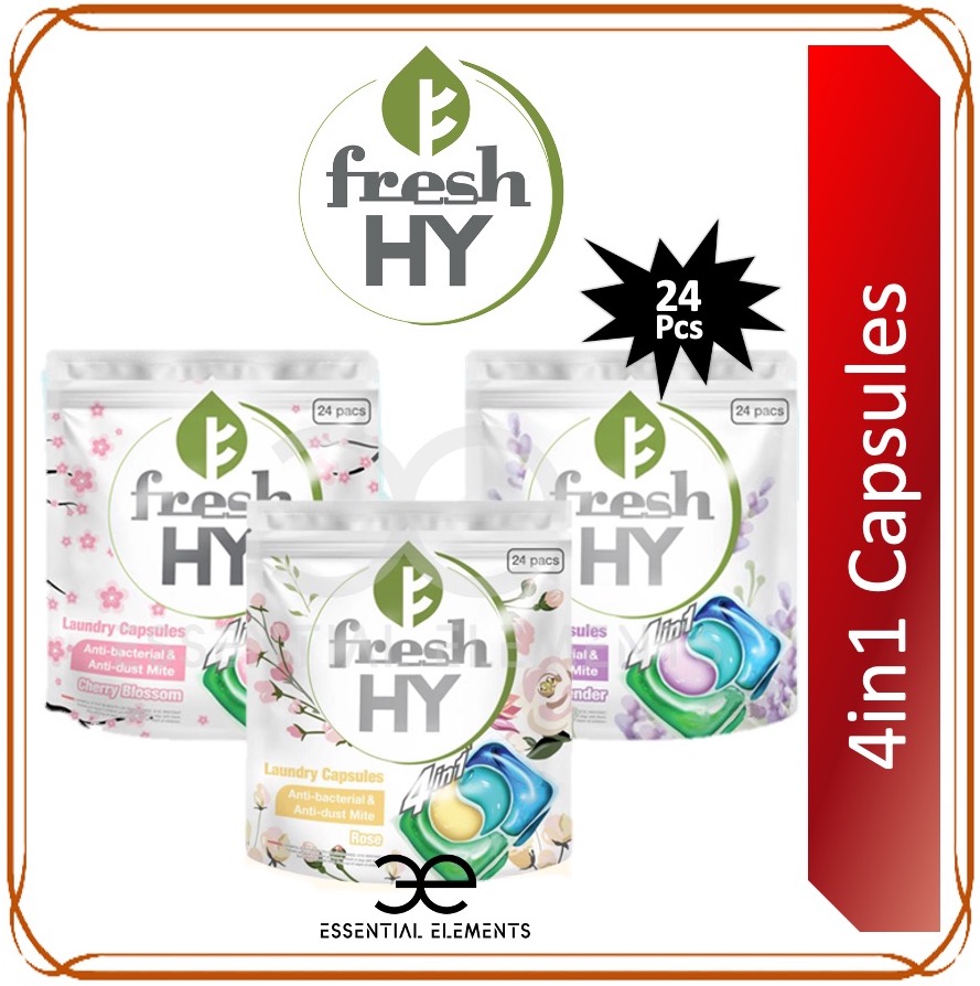 Fresh HY 4in1 Laundry Capsules 24 Pods Antibacterial Detergent Japan ...