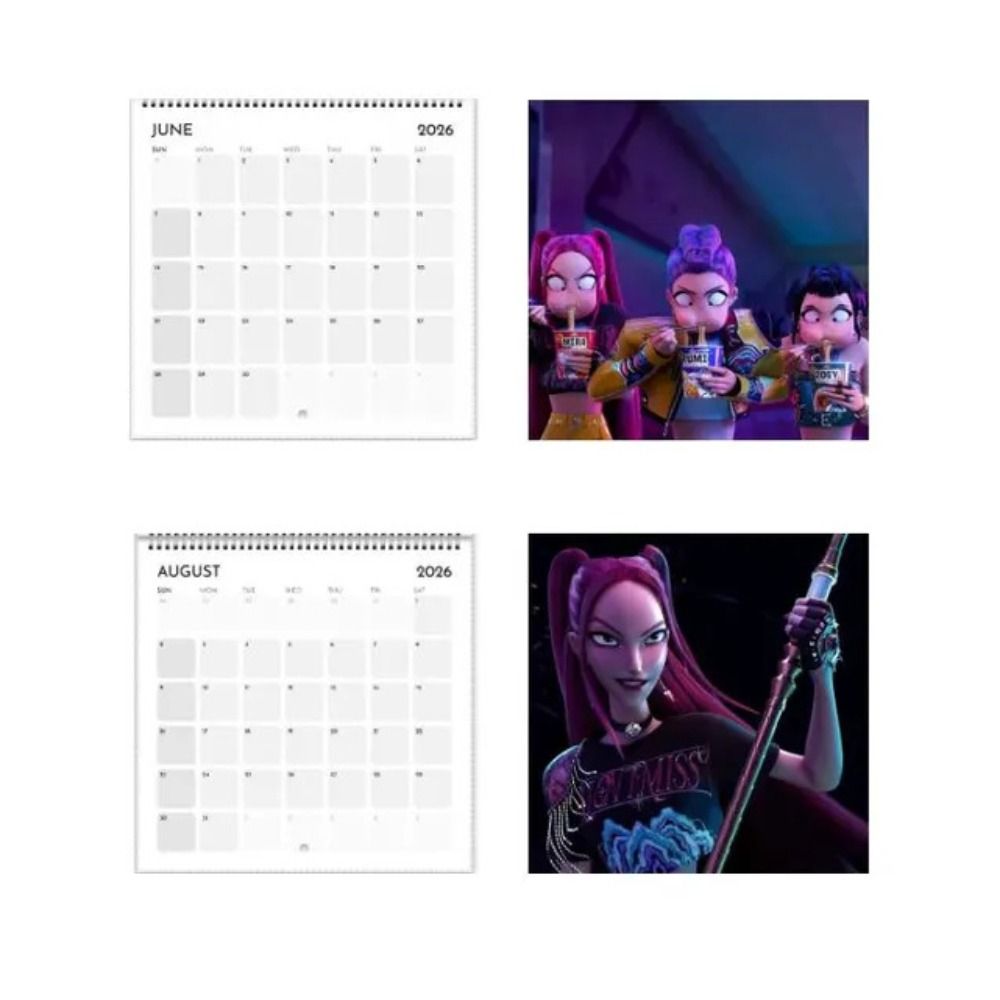 New KPop Demon Hunters 2026 Calendar Thick Paper Hangable Desk Calendar ...