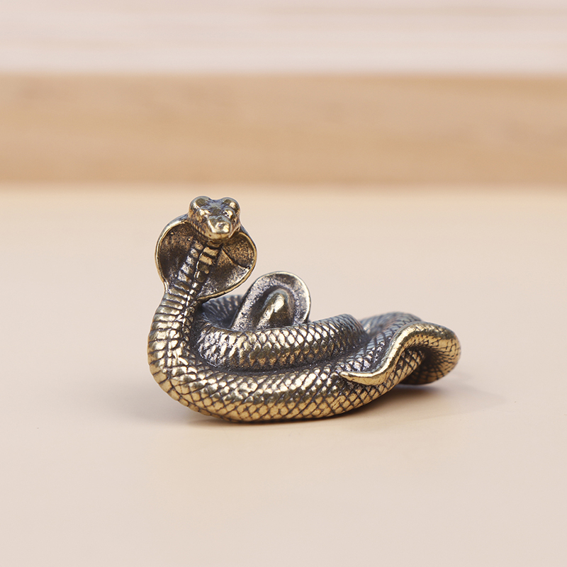 Antique Bronze Snake Statue Miniature Figurines Copper Zodiac Animal ...