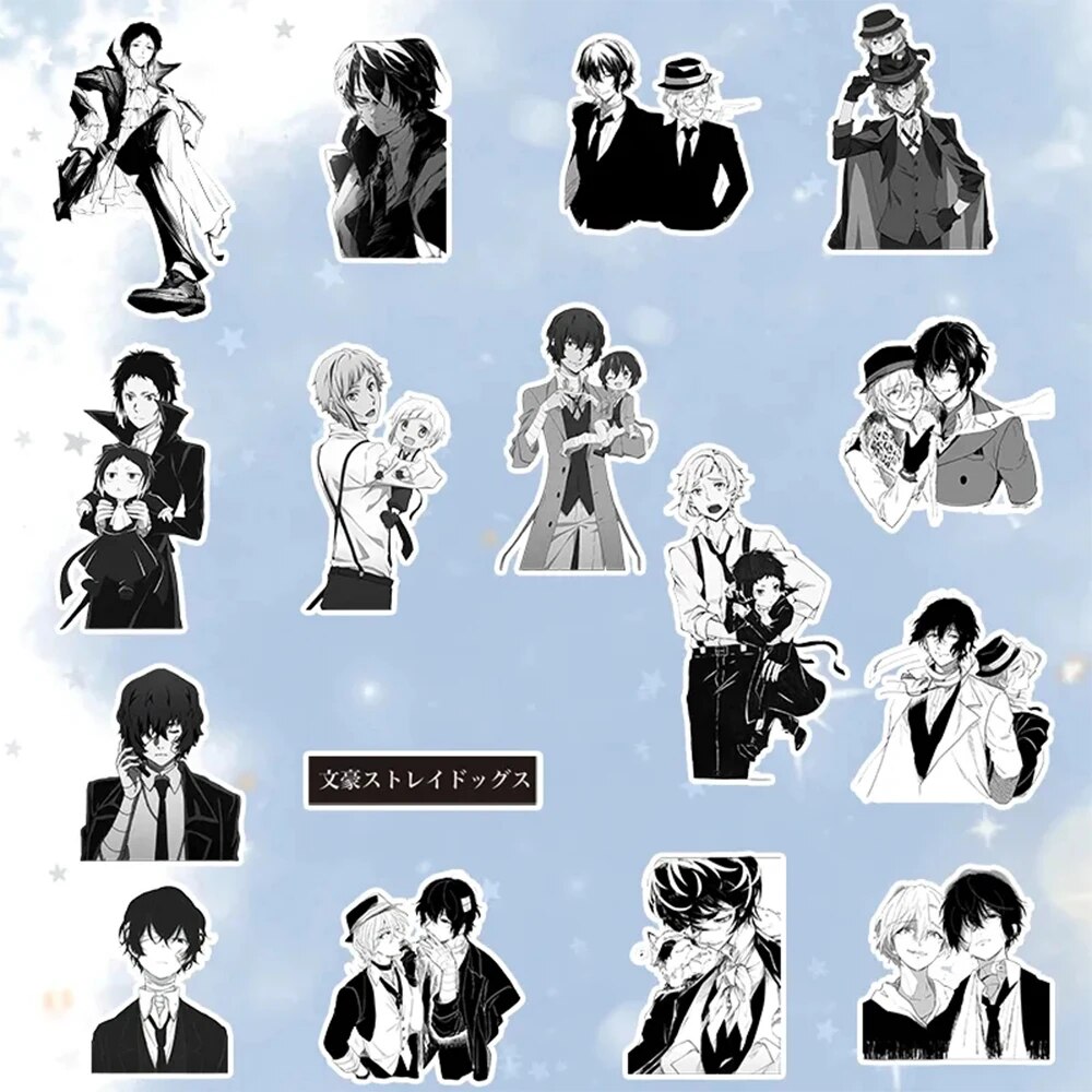 10/30/50/100 s Bungo Stray Dogs Anime Stickers for Kids Nakahara Chuuya ...