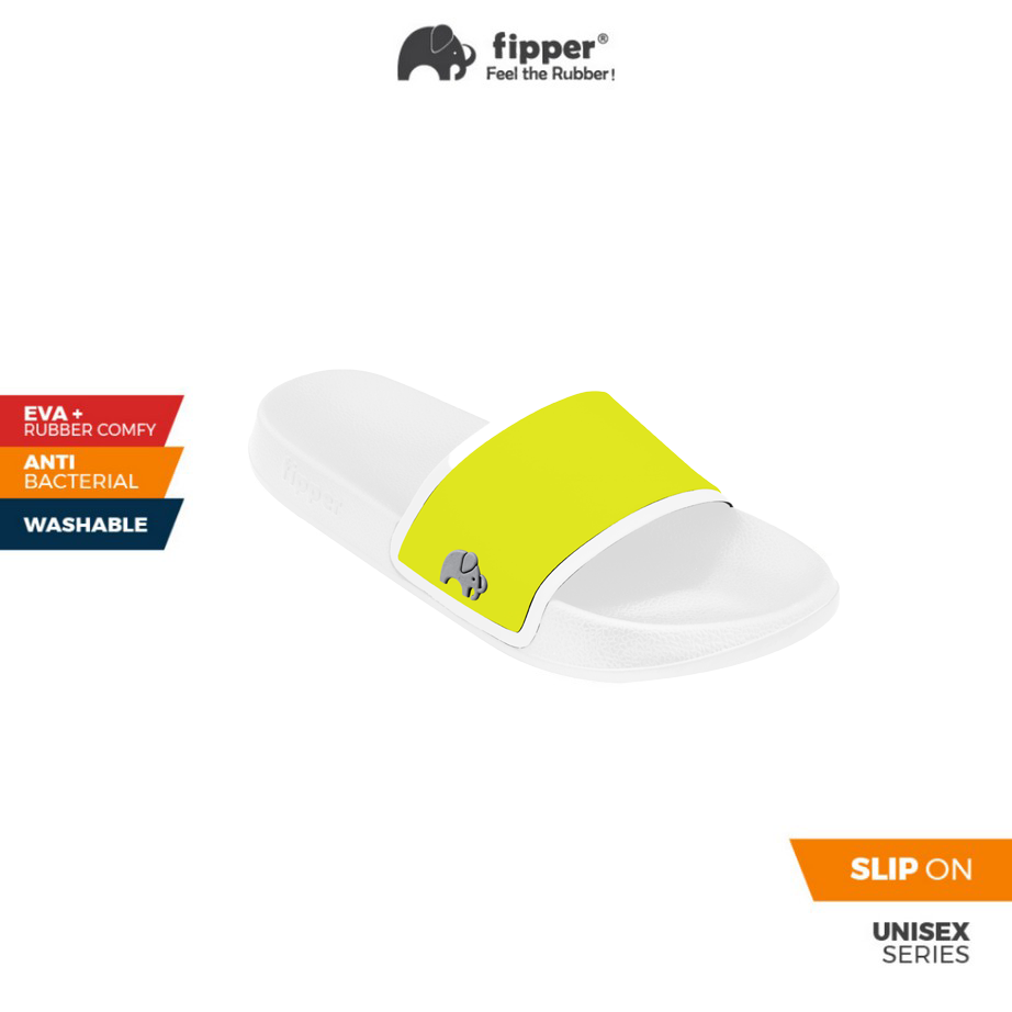 Fipper Slip On Non-Rubber for Men in White / Green (Neon) / Grey (Neo ...