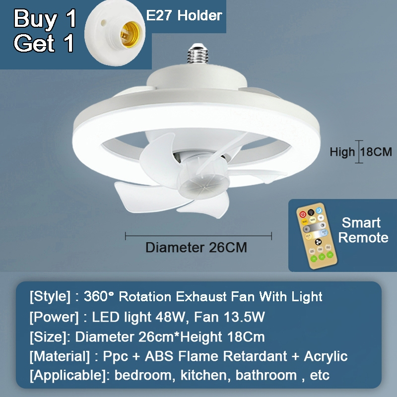 【Buy1 Get1 Holder Exhaust Fan in Toilet 360° Rotation Ceiling Fan With ...