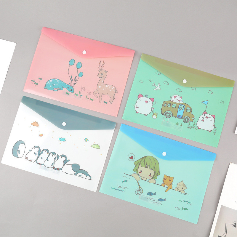 HomePlus Map Plastik A4 Karakter Kartun Lucu Map Kancing A4 Kartun Tas ...