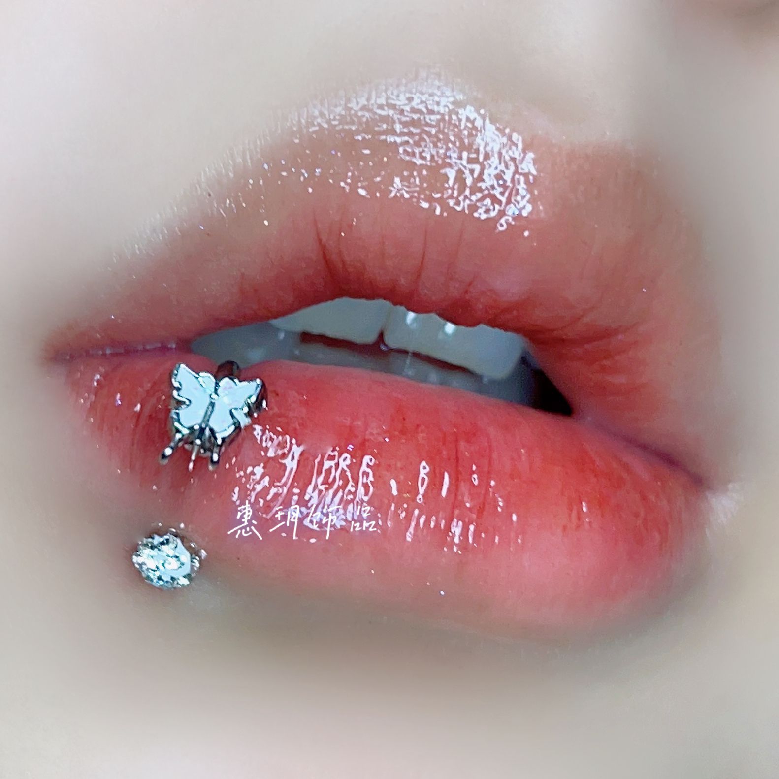 【Cost-effective】Butterfly Mud Ball Lip Ring Titanium Steel Color Fine ...