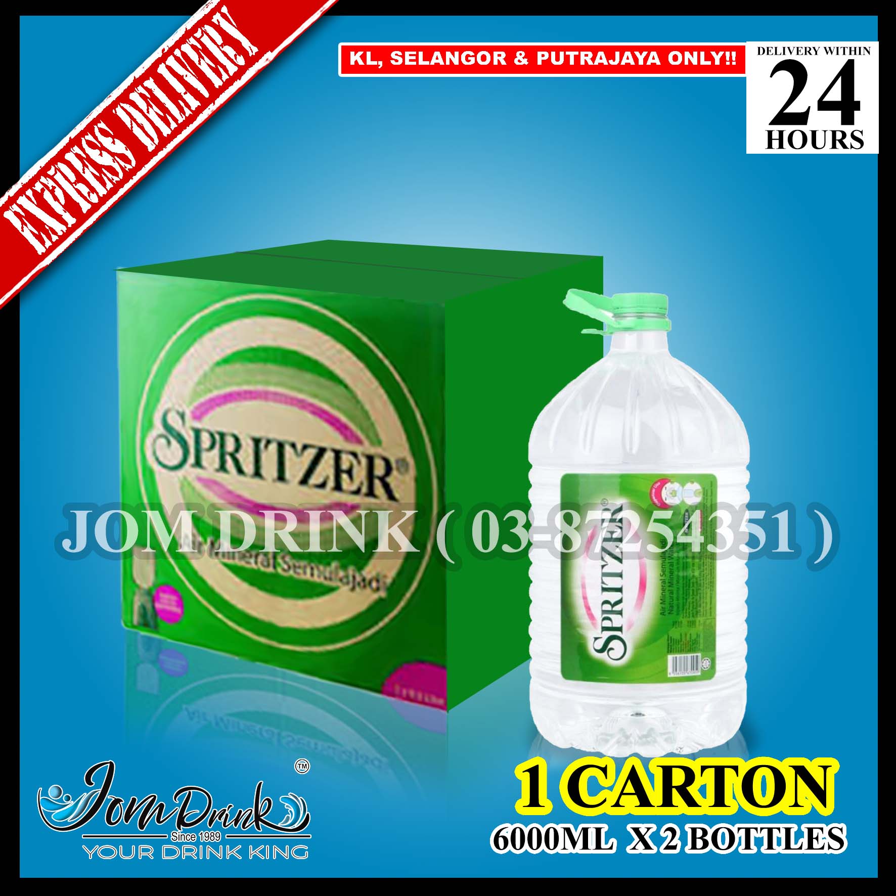 BUNDLE OF 1 CARTON : SPRITZER MINERAL WATER 6000ML x 2 BOTTLES | Lazada