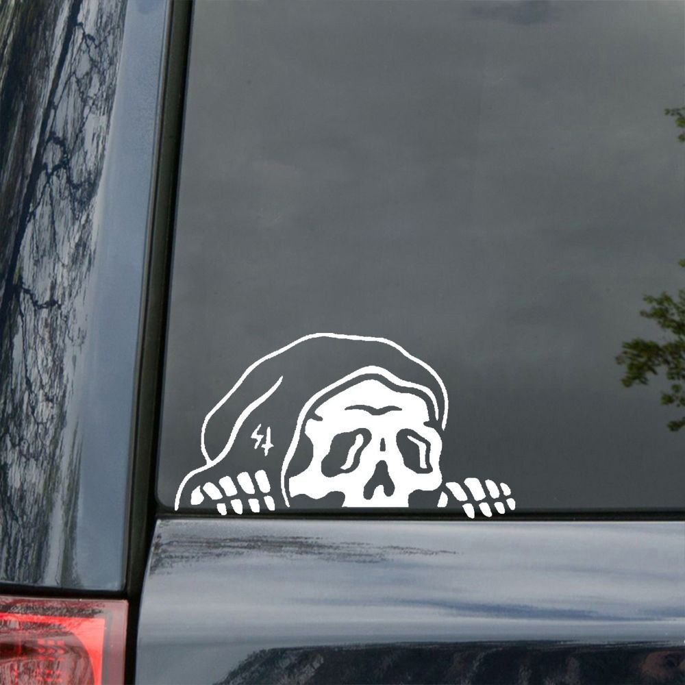 Funny Halloween Peep Skeleton Car Sticker Peep Skeleton PVC Lurking ...