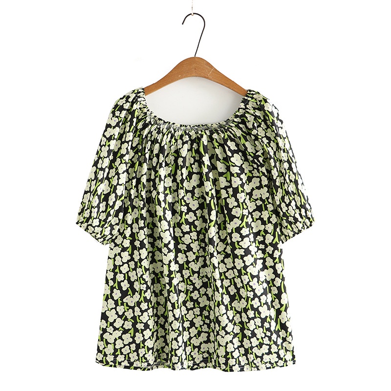 【มีไซส์ใหญ่】Plus Size 4XL-7XL Women's Slash Neck Summer Shirts ...