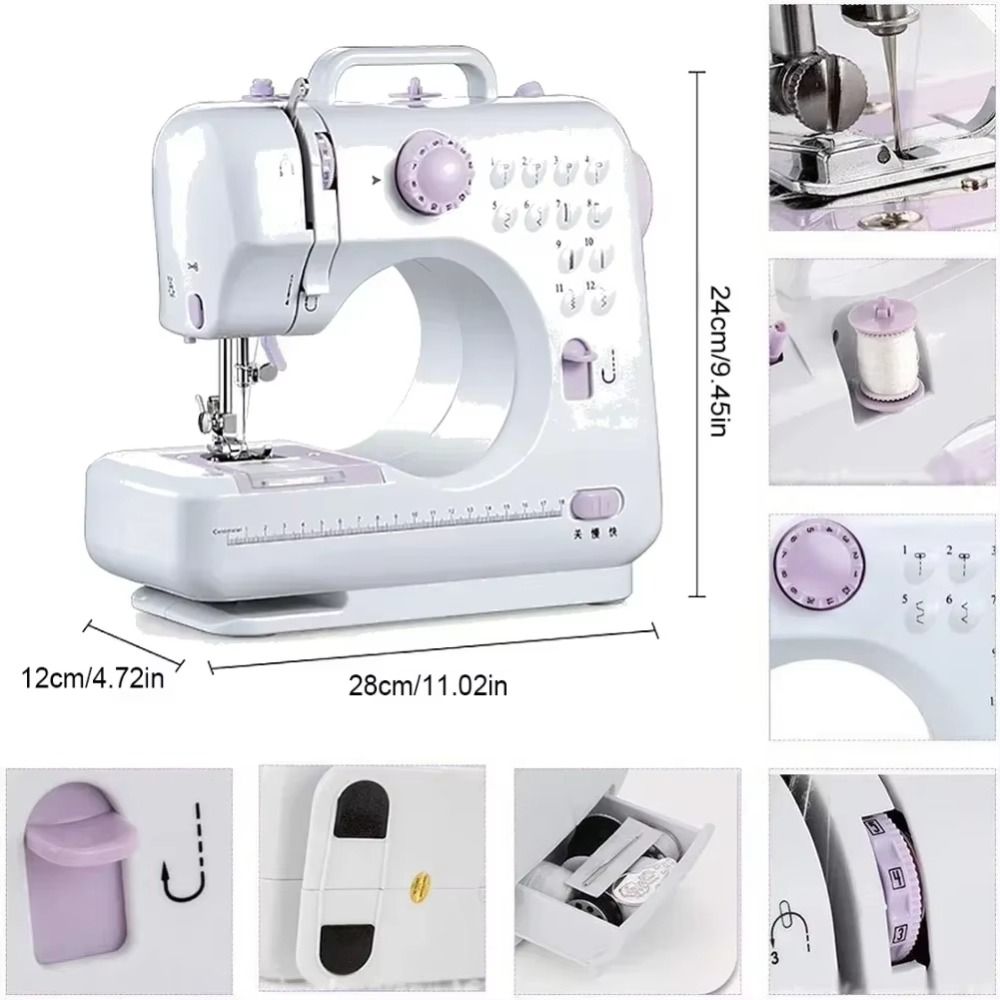Lighting Lamp Automatic Electric Sewing Machine DIY Mini Overlock ...
