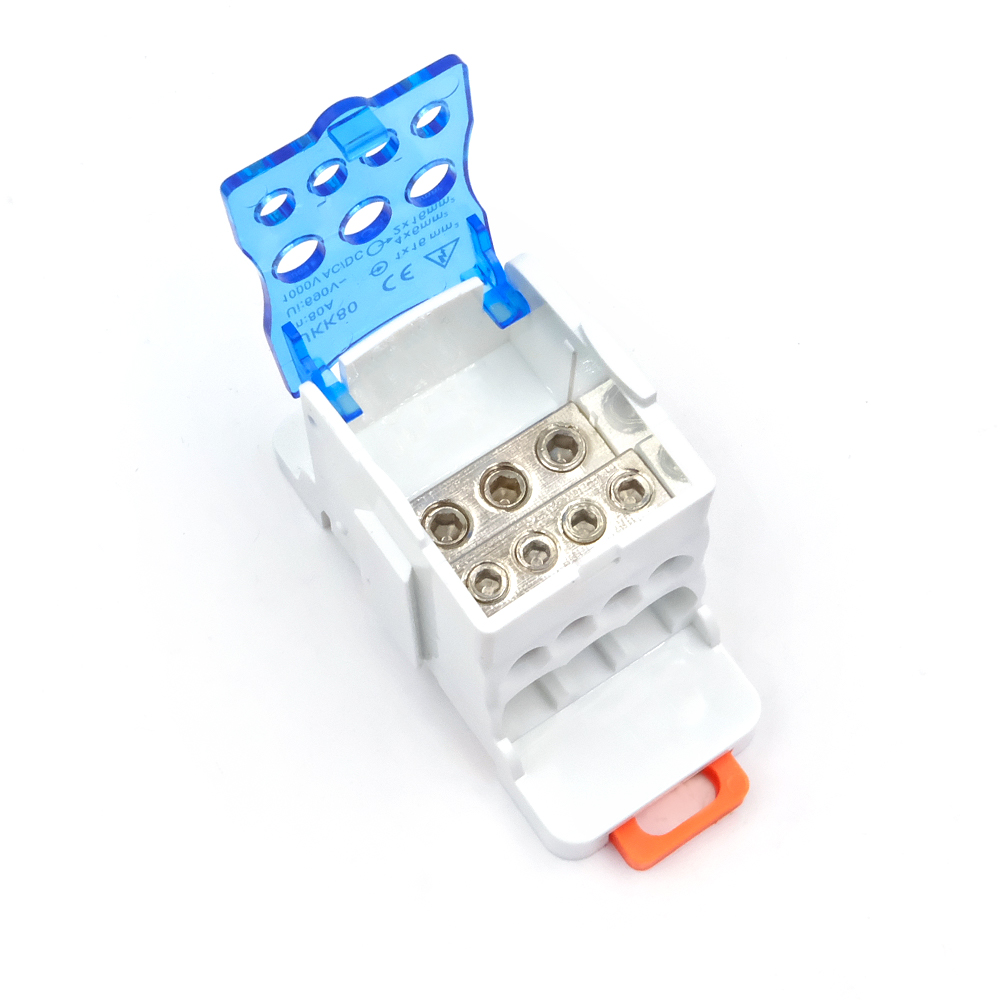 1Pcs UKK-80A DIN Junction Box, 80A 500V 1-in-7-Out High Current ...