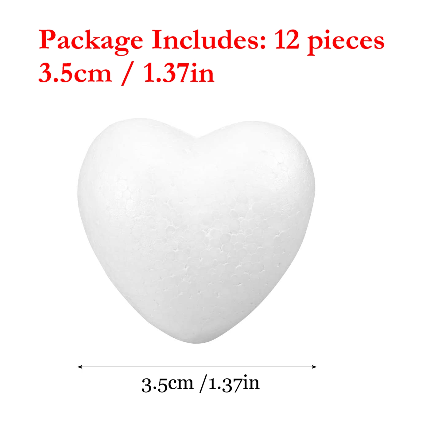 [Golden Dragon] StyroFoam Heart Shaped Styrofoam, Blank, White DIY ...