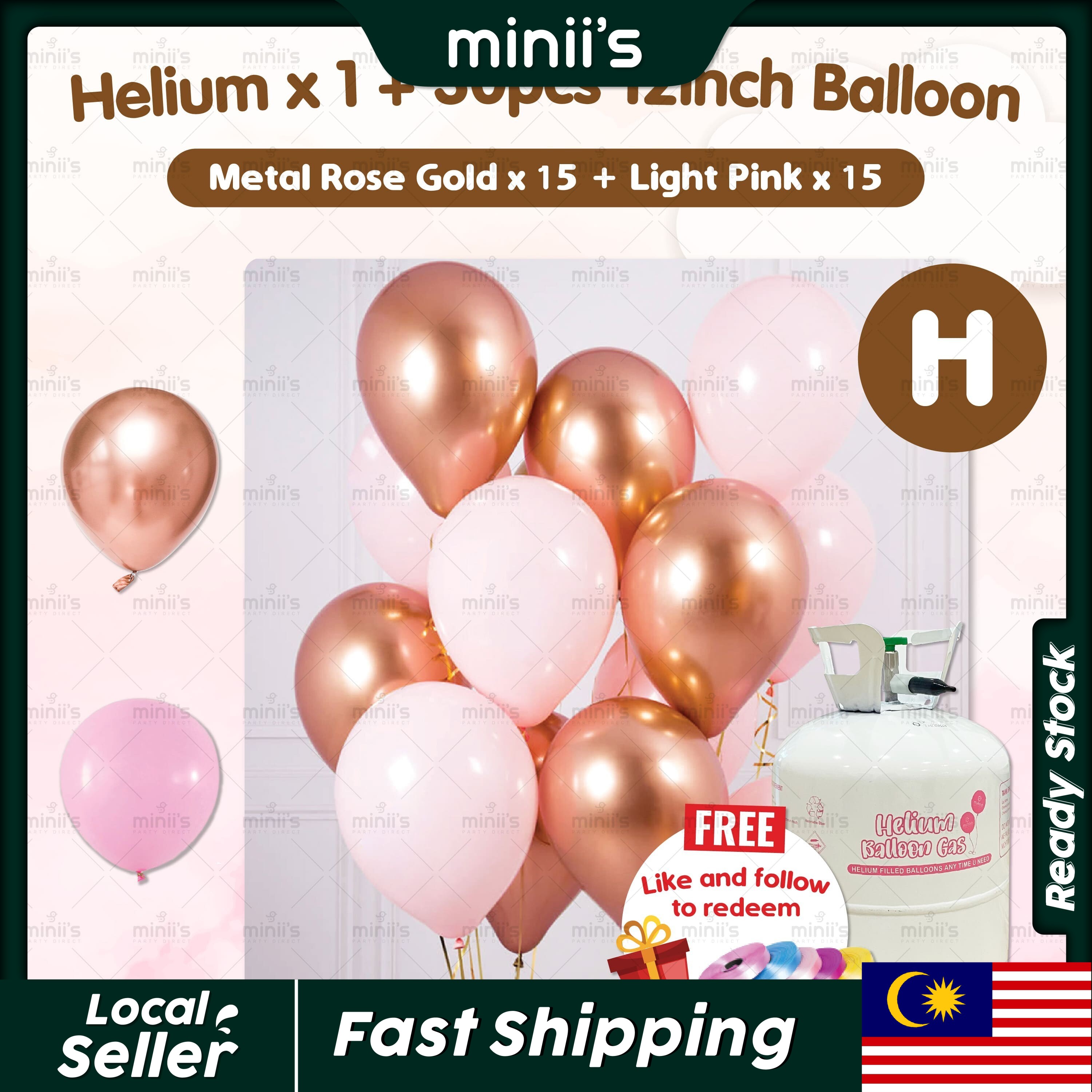 Miniis Disposable Helium Tank Make Your Own Balloons Bouquet Up To 50 ...