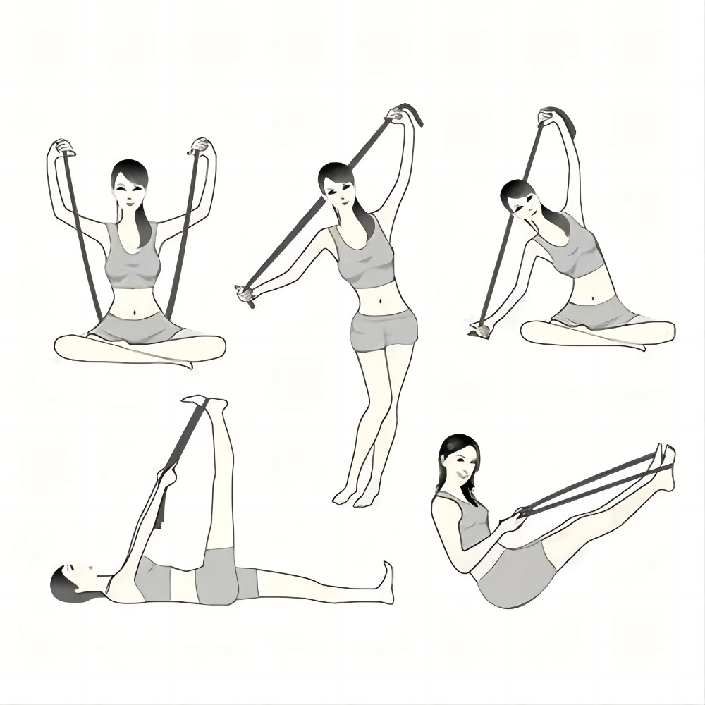 High Quality 8 Section Yoga Stretching Belt Elasticity Digital Dance ...