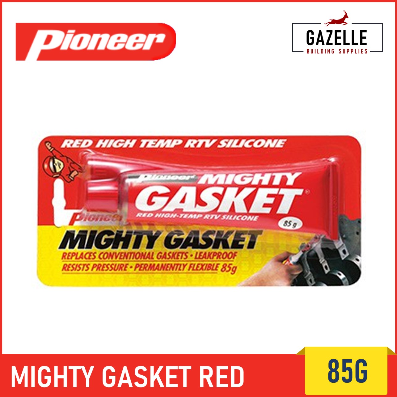 Pioneer Mighty Gasket RTV Red High Temperature 85g | Lazada PH