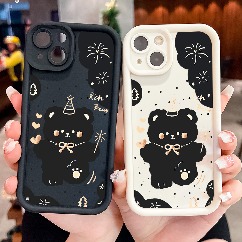AMORVOR for Realme 5 5S 5I 6I Back Cover Soft Square Ladder Cute Black ...