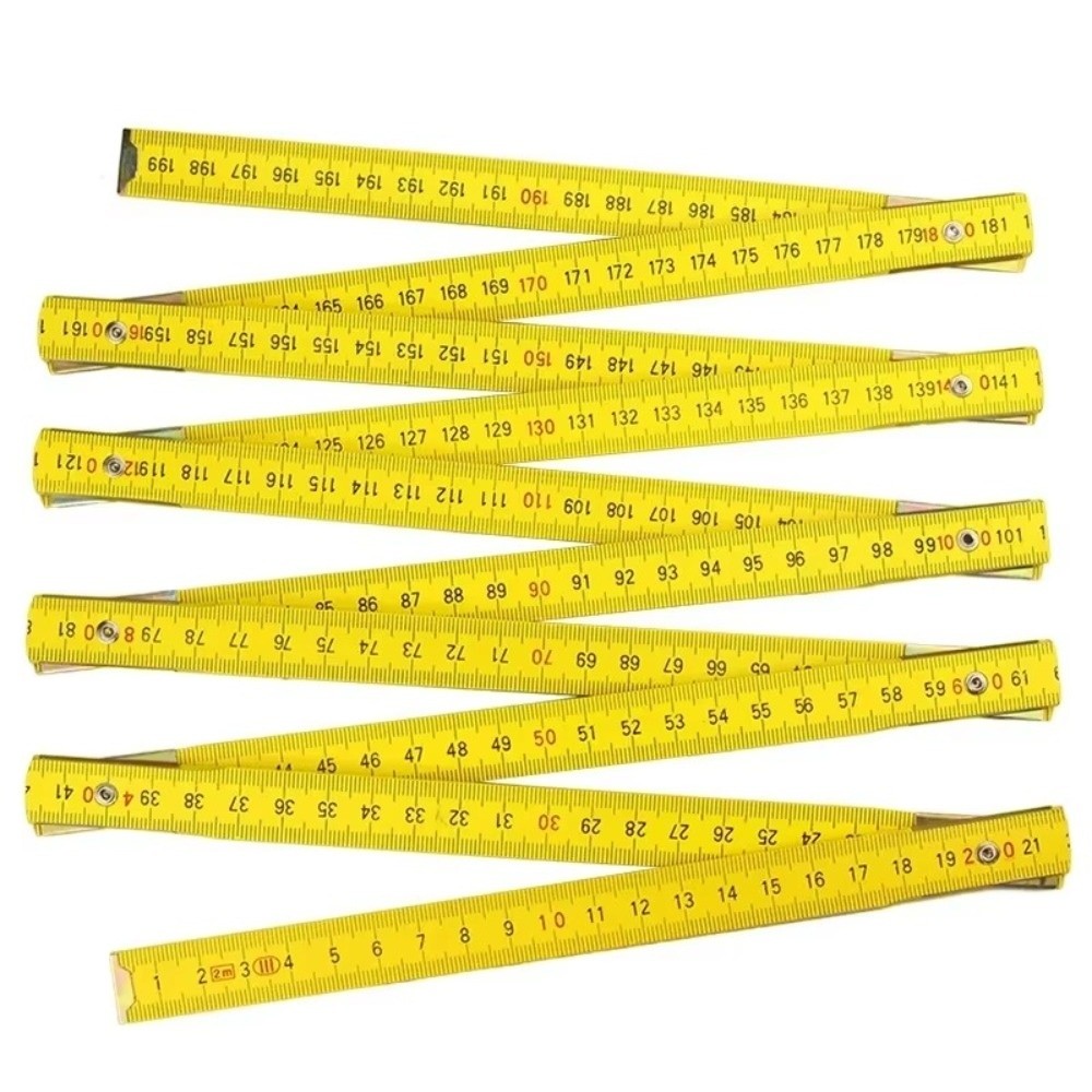 Lightweight Wooden Folding Ruler 2M Extended Plastic Ruler Metric Scale ...