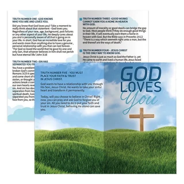 100 Pcs Folded Gospel Tract Card Plan Tracts Christian Pamphlets ...