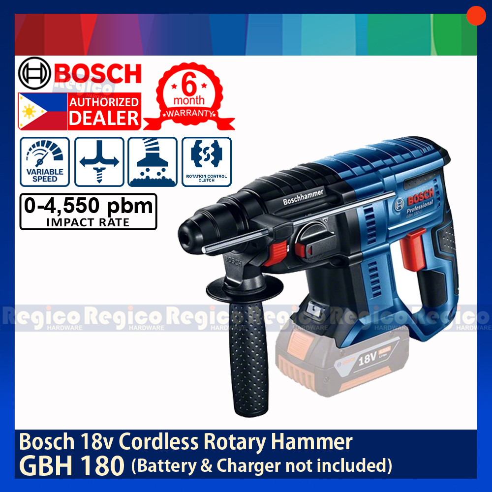 BOSCH GBH 180 Cordless 18v Rotary Hammer UNIT Bosch Cordless 18v Tools ...