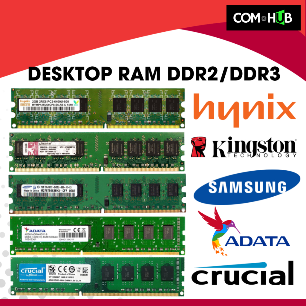 Com Hub PC | Used 1GB/2GB DDR2 RAM Desktop Computer Memory ASSORTED ...