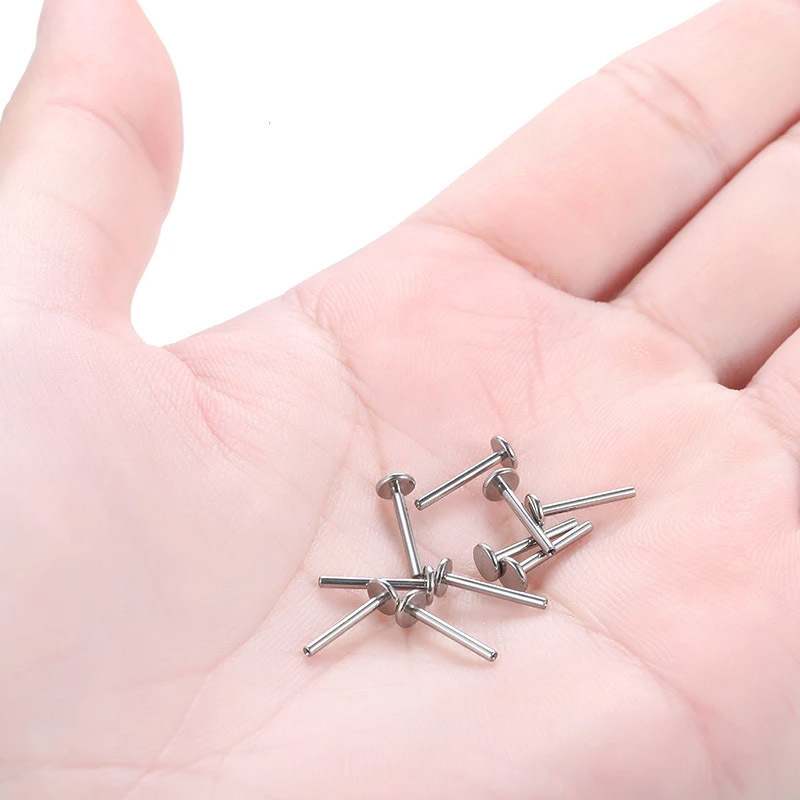 New ASTM F136 Titanium Alloy Pin Lip Nail Rod G23 Titanium Steel Ear ...