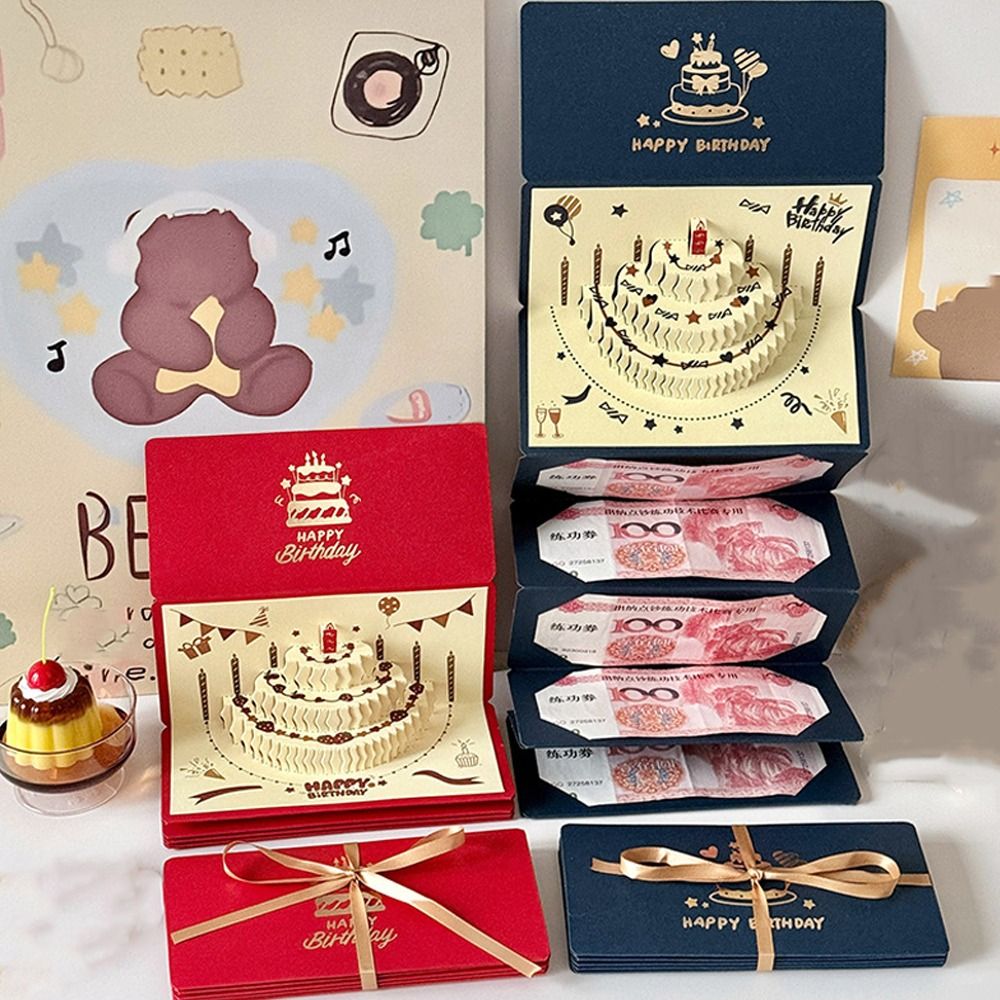 Happy Birthday Folding 3 D Birthday Red Envelope Pop-Up Traditional ...