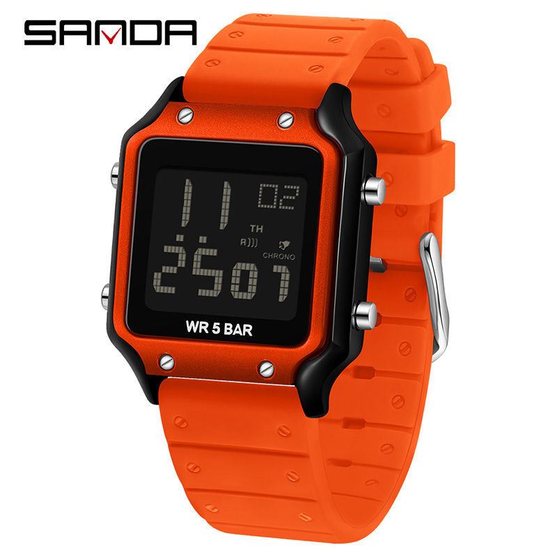 Sanda Classic Small Square Watch Simple Trendy Night Light Waterproof ...
