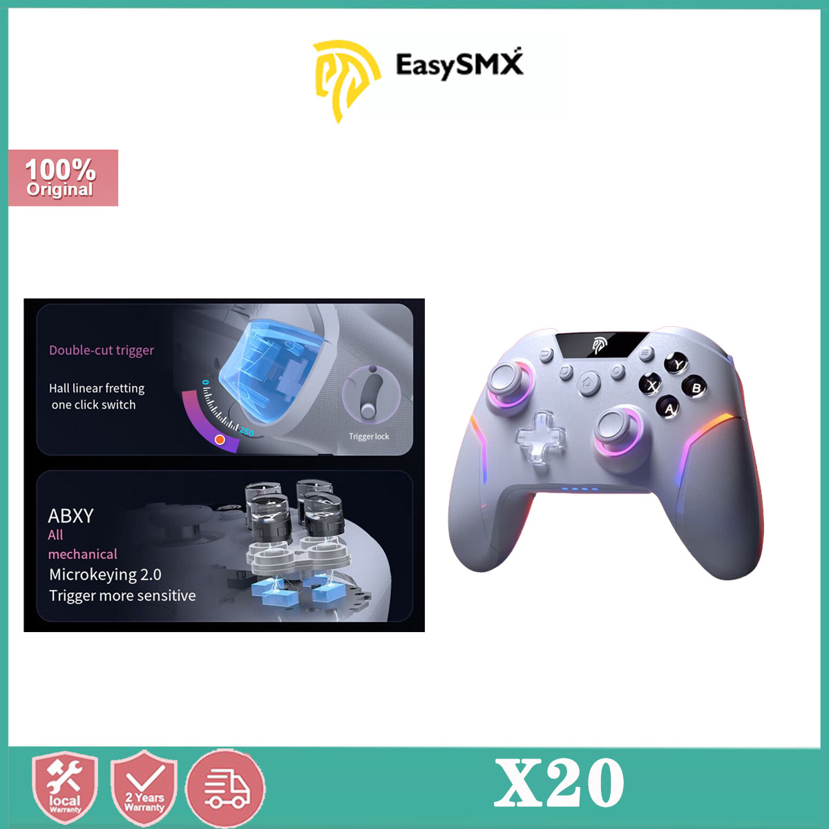 EasySMX X20 wireless the third mock examination game controller, dual ...
