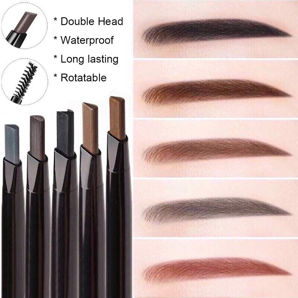 5 Color Waterproof Double Ended Eyebrow Pencil Long Lasting No Blooming ...