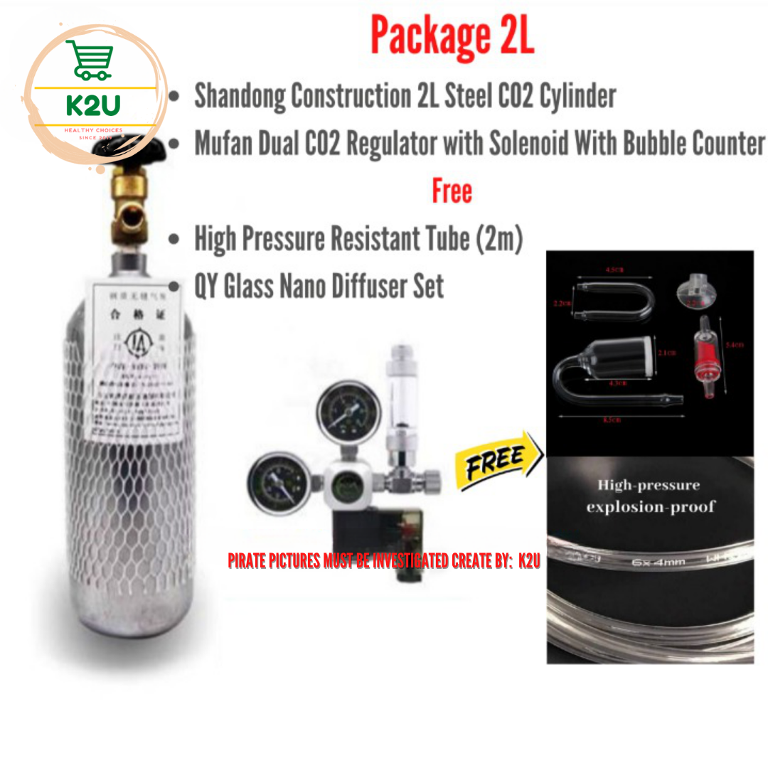 AQUARIUM Professional CO2 System Set Package 2L & 4L | Lazada