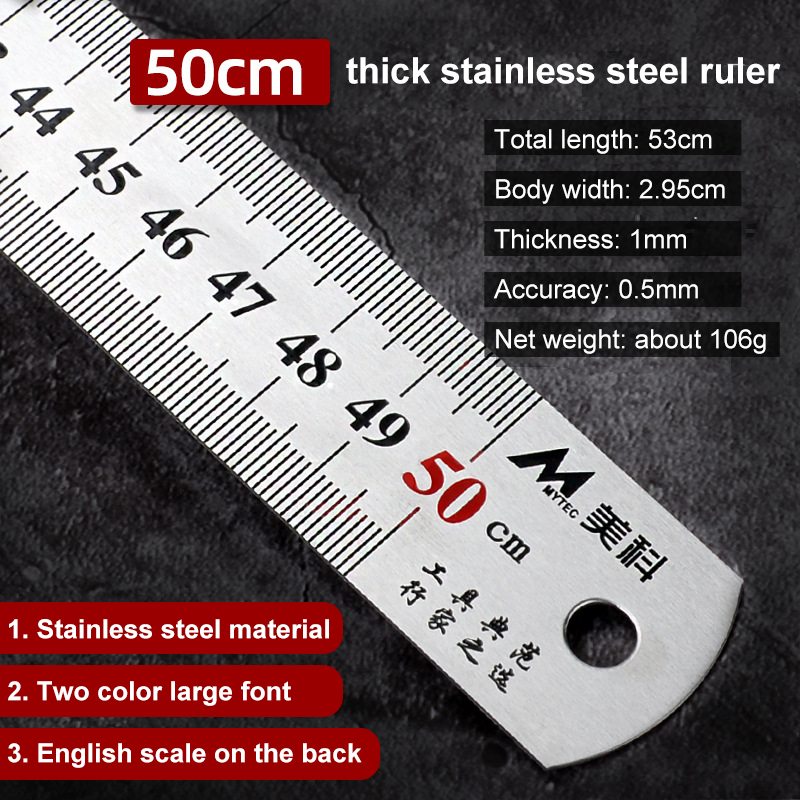 【Cost-effective】Precision Metric Rule Metric Ruler 500mm Centimeter ...