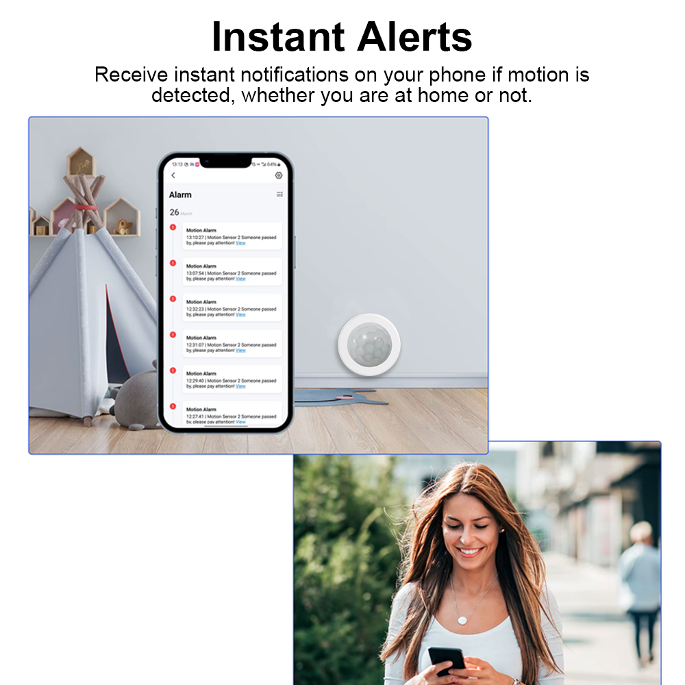 Zigbee 3.0 Human Motion Sensor Smart Home Security Alarm Ewelink App ...