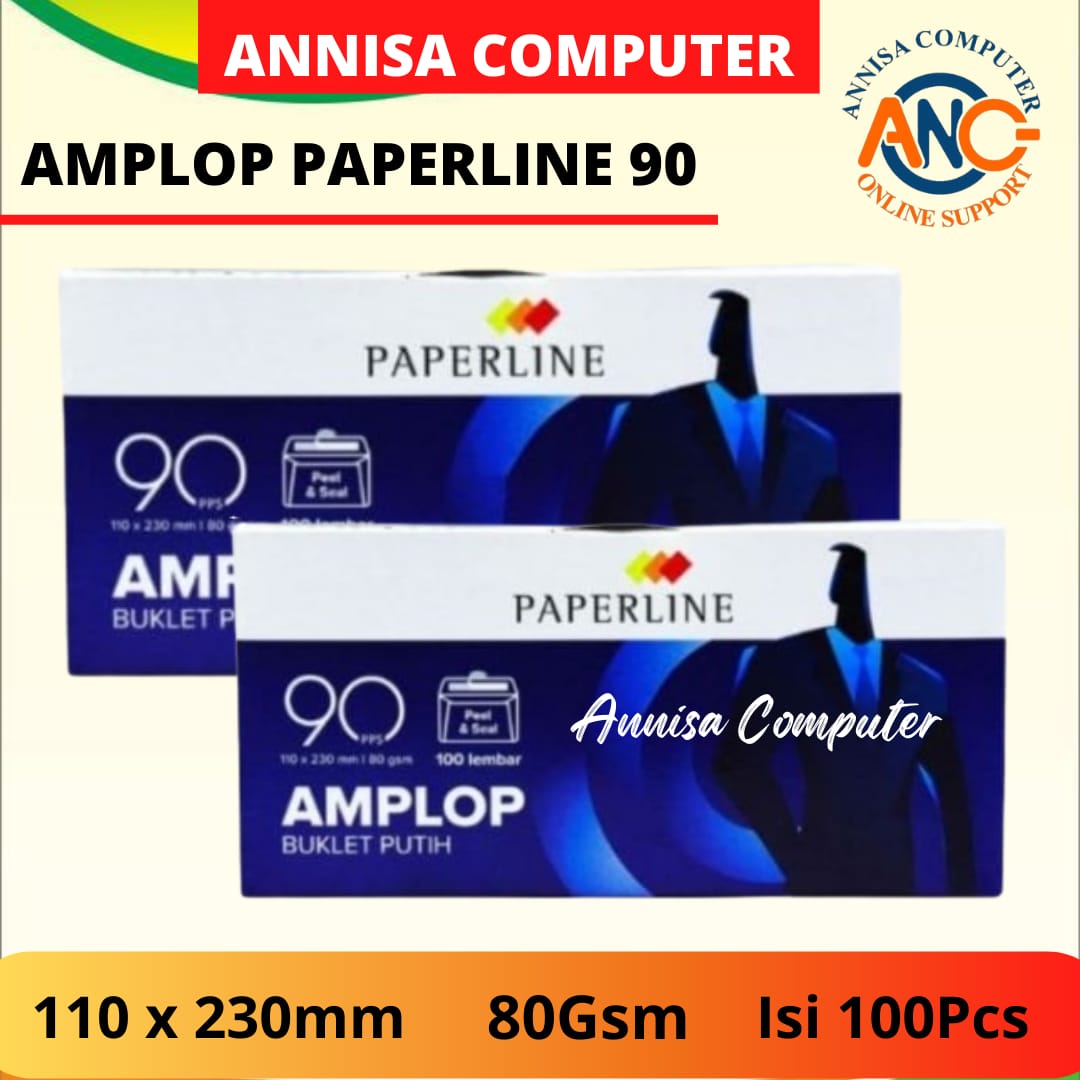 AMPLOP UANG PAPERLINE 90 / Surat / 1 Box Isi 100 Pcs / Amplop Putih ...