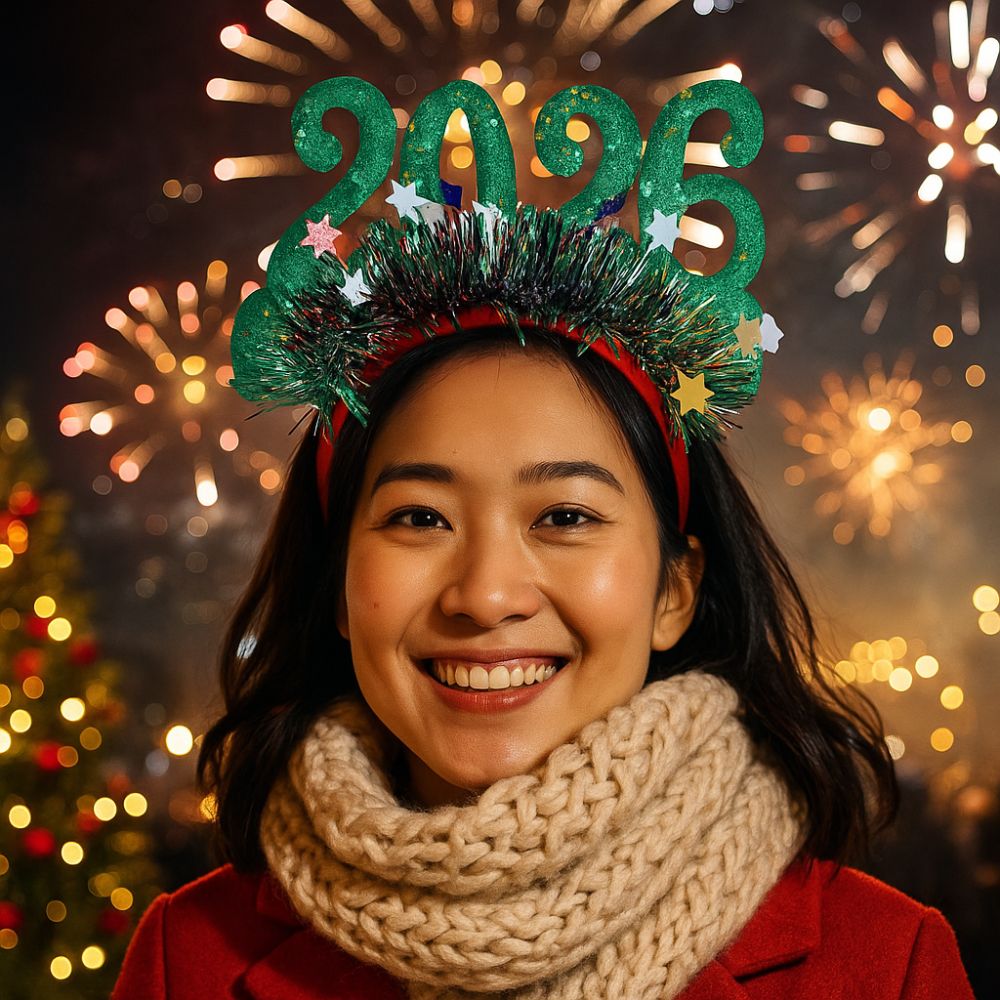 Head Accessory Sequin 2026 New Year Headbands Number Colorful Christmas ...