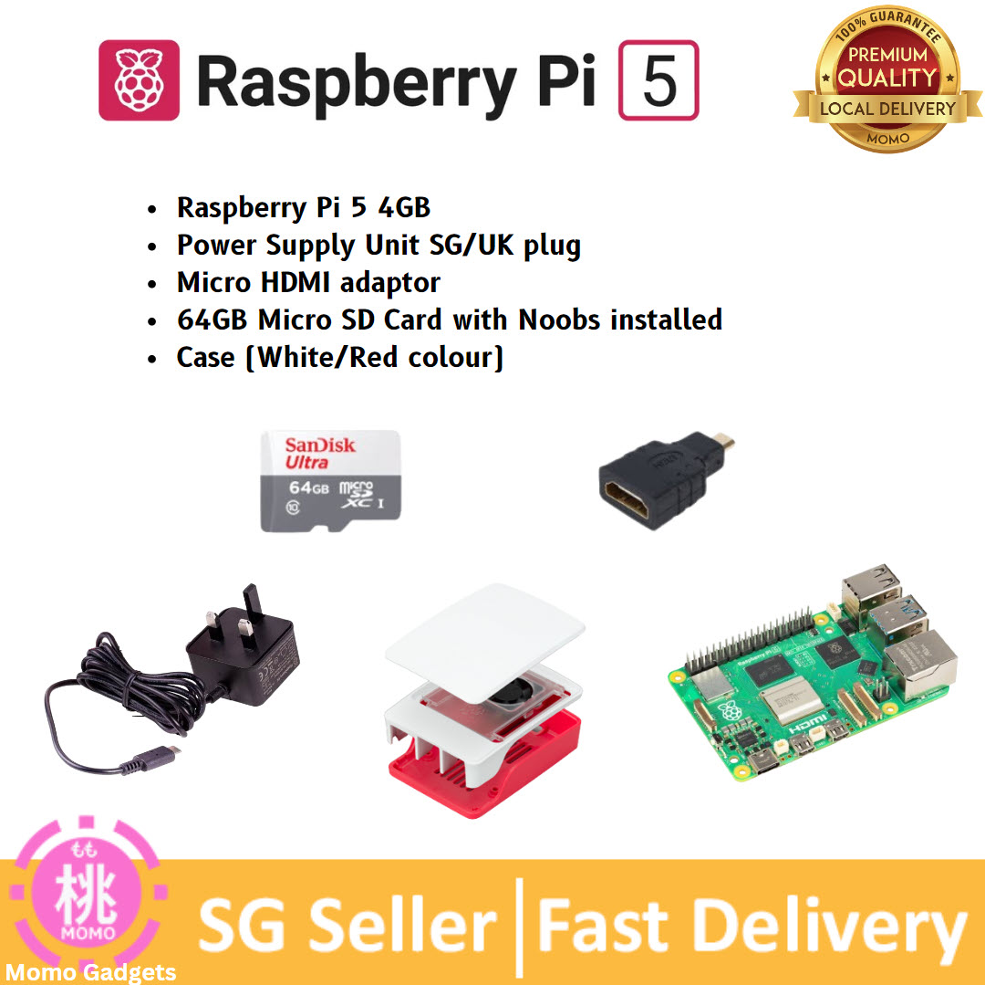 Raspberry Pi 5 Bundle: Includes Pi 5 motherboards, Power Supply, SD ...