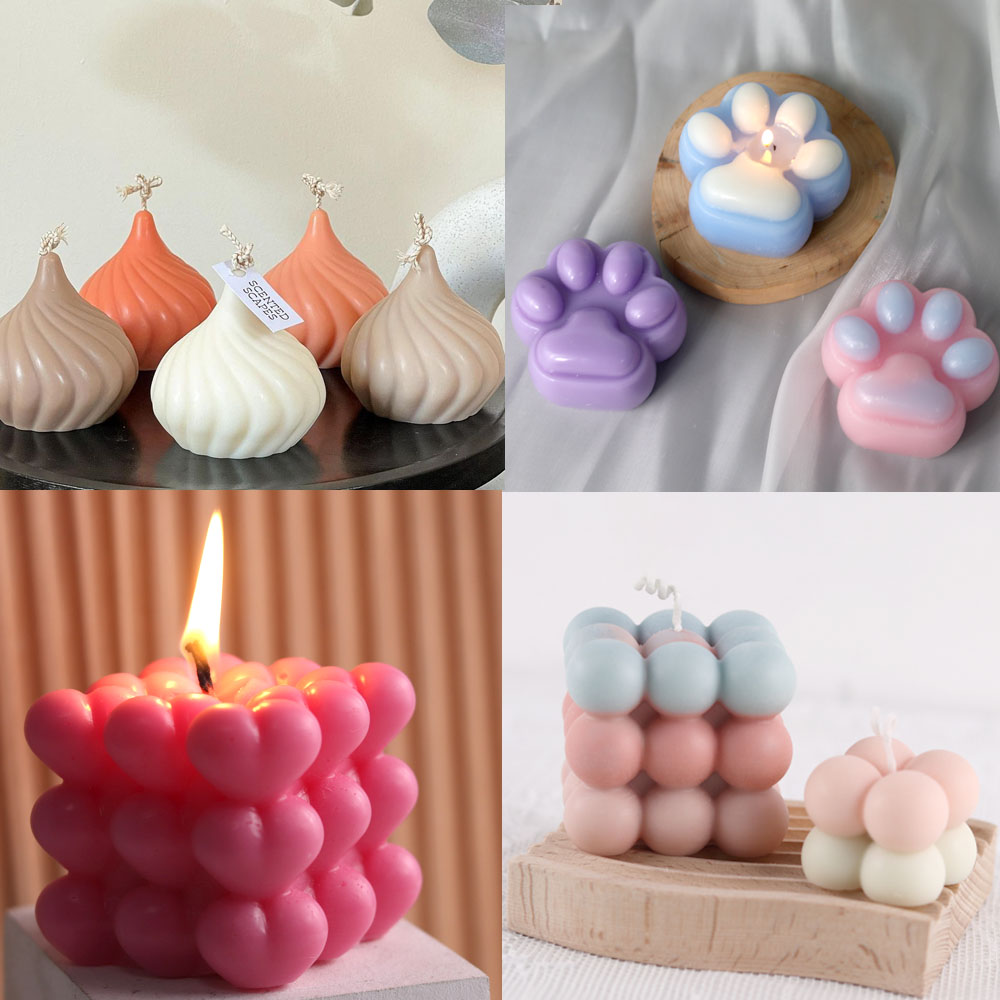 3d Bubble Cube Silicone Candle Mold Set Diy Handmade Aromath Soap Epoxy ...