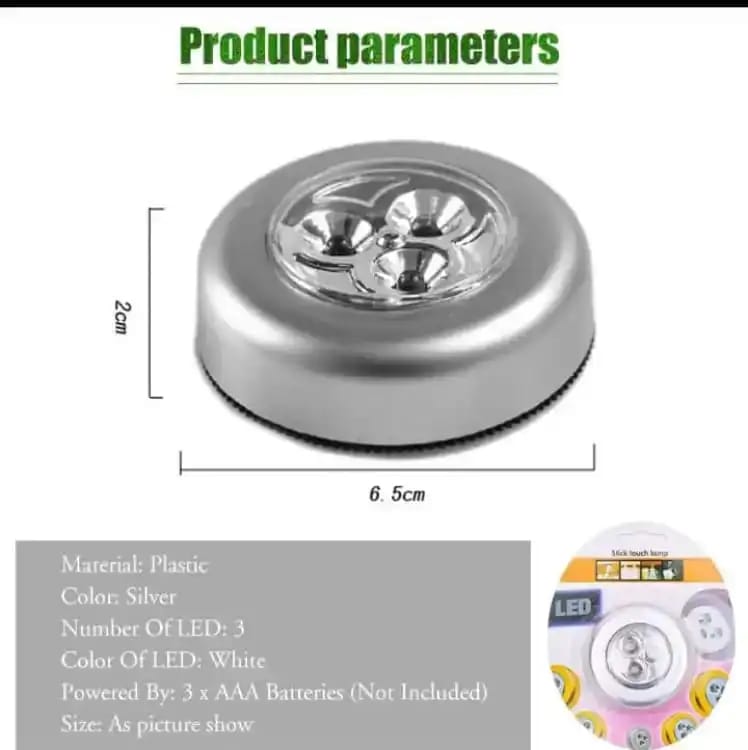 Mini LED Battery Powered Wireless Stick Tap Touch Lamp Stick-on Push ...