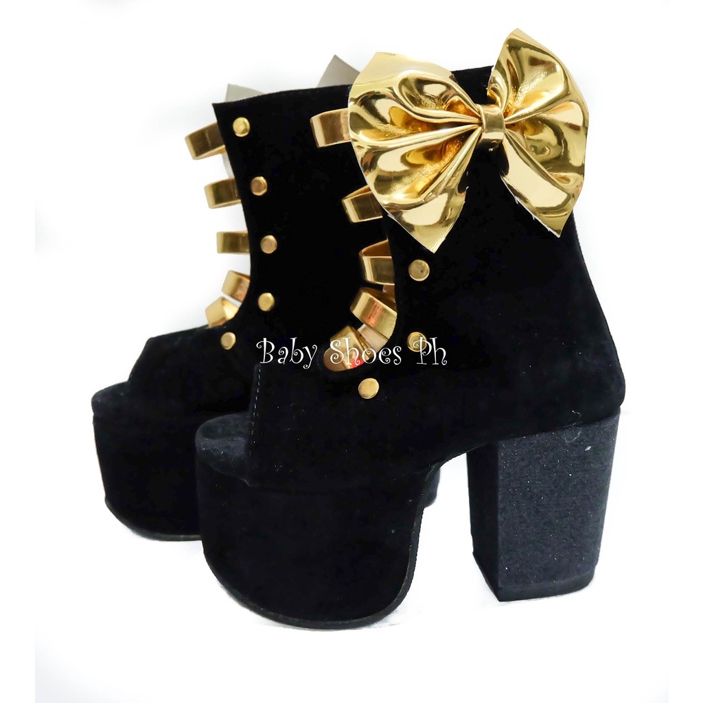 Bridgerton Boots Black Gold Pump Pageant Heels Mother and Daughter ...