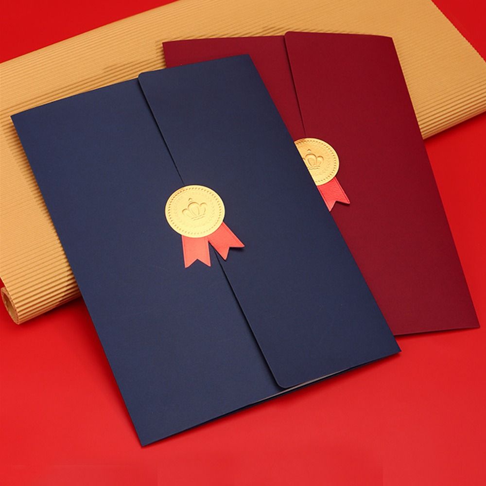 Graduation A4 Award Certificate Holder Three-fold Page Gilding Process ...