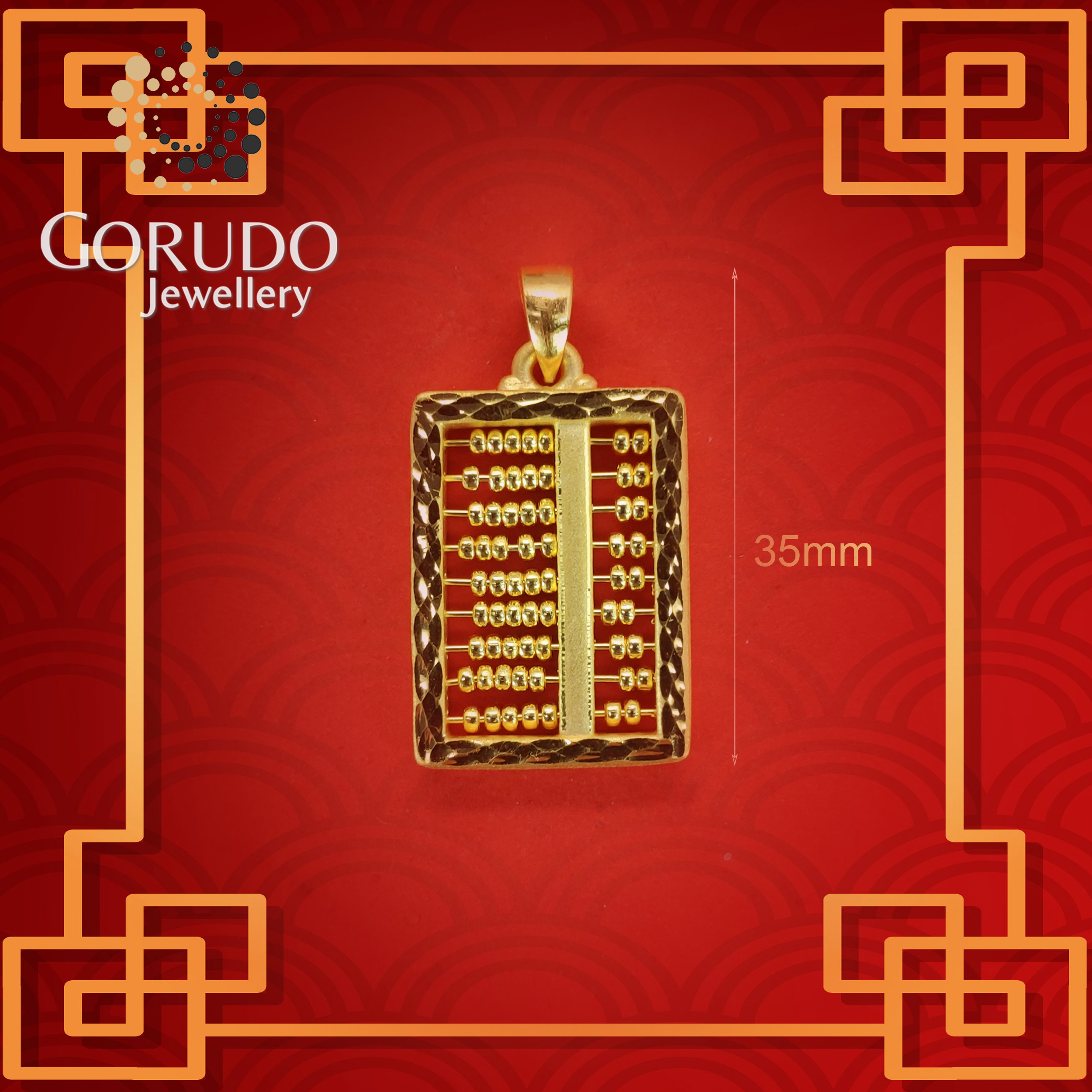 Gorudo Jewellery 999 Pure Gold Abacus ( Laser Cut ) Pendant Collection ...