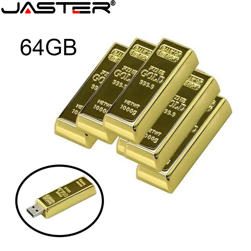 JASTER Gold Bar Pen Drive 64GB Metal Usb Flash Drive 32GB High Speed ...