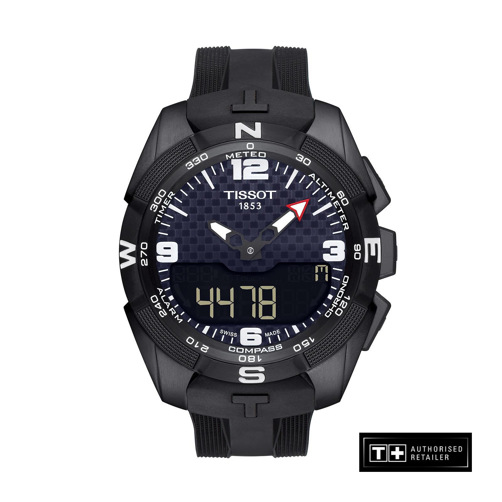 Tissot T-Touch Expert Solar Men's Black Rubber Strap and Black Dial Quartz Watch - T091.420.47 ...