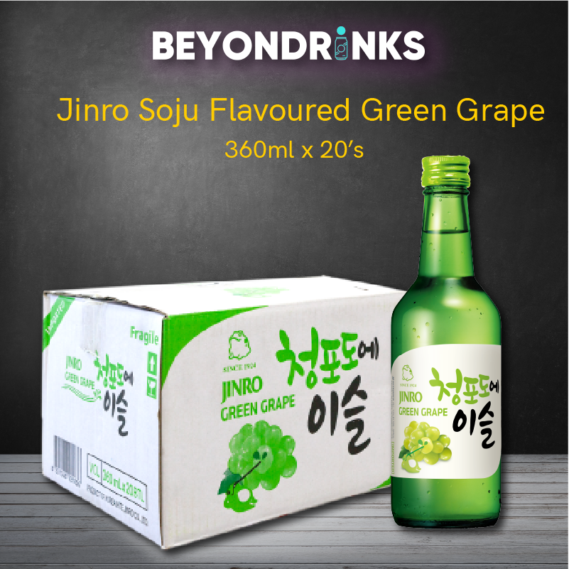 Jinro Flavoured Soju | Green Grape | 360ml x 20's (Authentic Korean Soju Ready stocked in ...