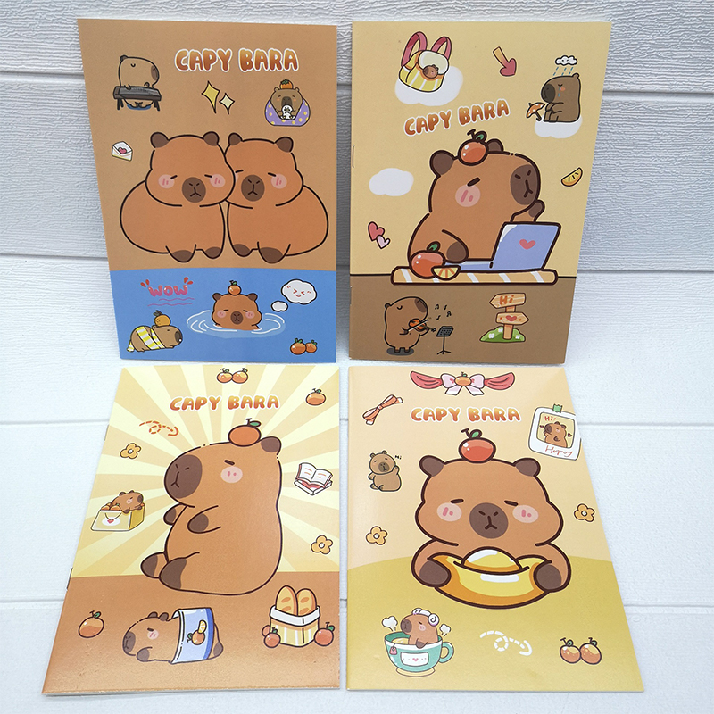 Kawaii Cartoon Capybara A5 Notebook Exercise Book Student Cute Learning ...