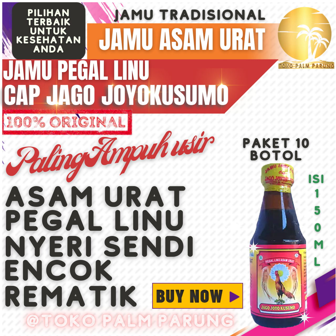 Paket 10btl Jamu Tradisional Jawa Asli Cap Jago Joyokusumo Asli Pegal ...