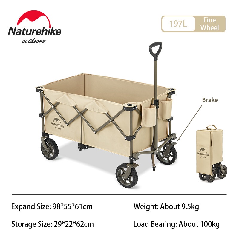 Naturehike Folding Trolley 193L Camping Self-Driving Tour Portable ...