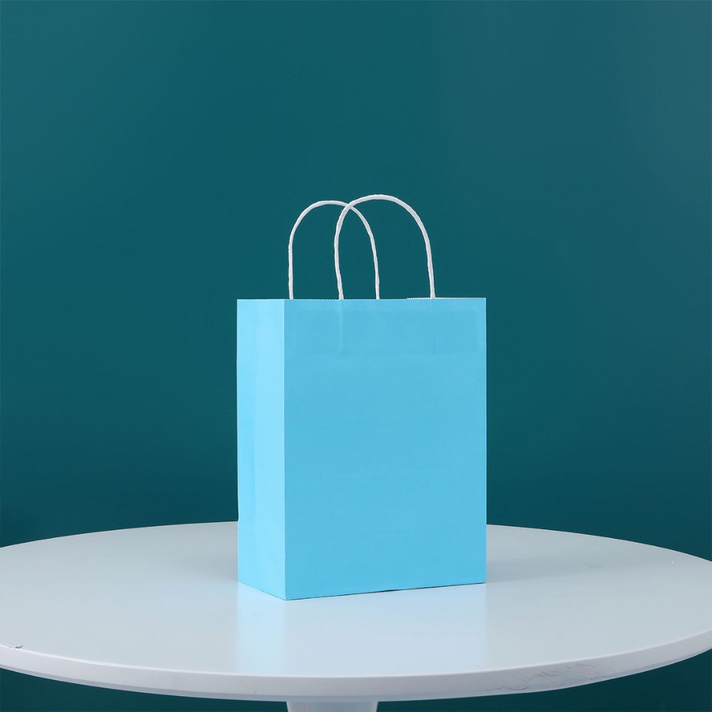 10pcs Paper Bag Colored Gift Packing Handbag Kraft Paper Tote Bag ...