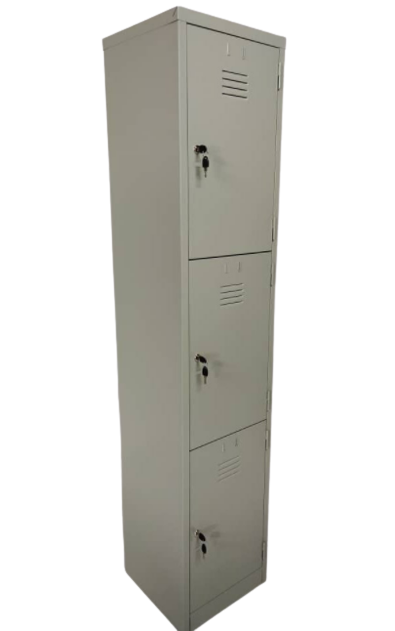 3 Compartments Steel Locker | Locker Storage | Steel Locker | Staff ...