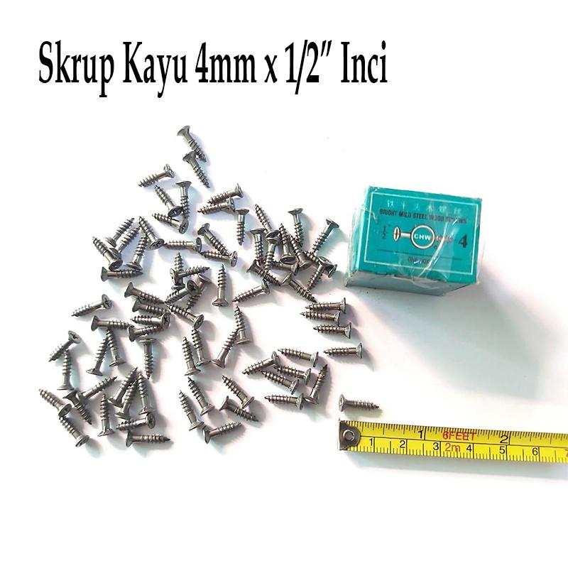 BMS - Sekrup Skrup Kayu Kepala Plus 1/2" inci SEKRUP Ulir Hitam Baut ...